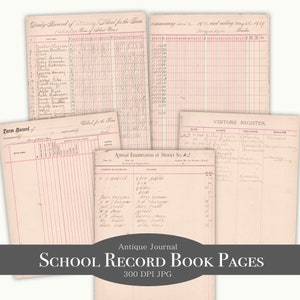 Printable School Record Book Pages - Basic Junk Journal Papers ...