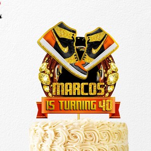 Editable Sneaker Ball Cake Topper Custom 3D Cake Topper Sneakers Cake ...