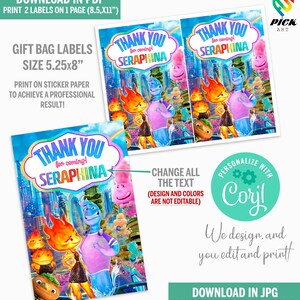 Editable Gift Bag Labels Editable Treat Bag Editable Snack Bag Editable ...