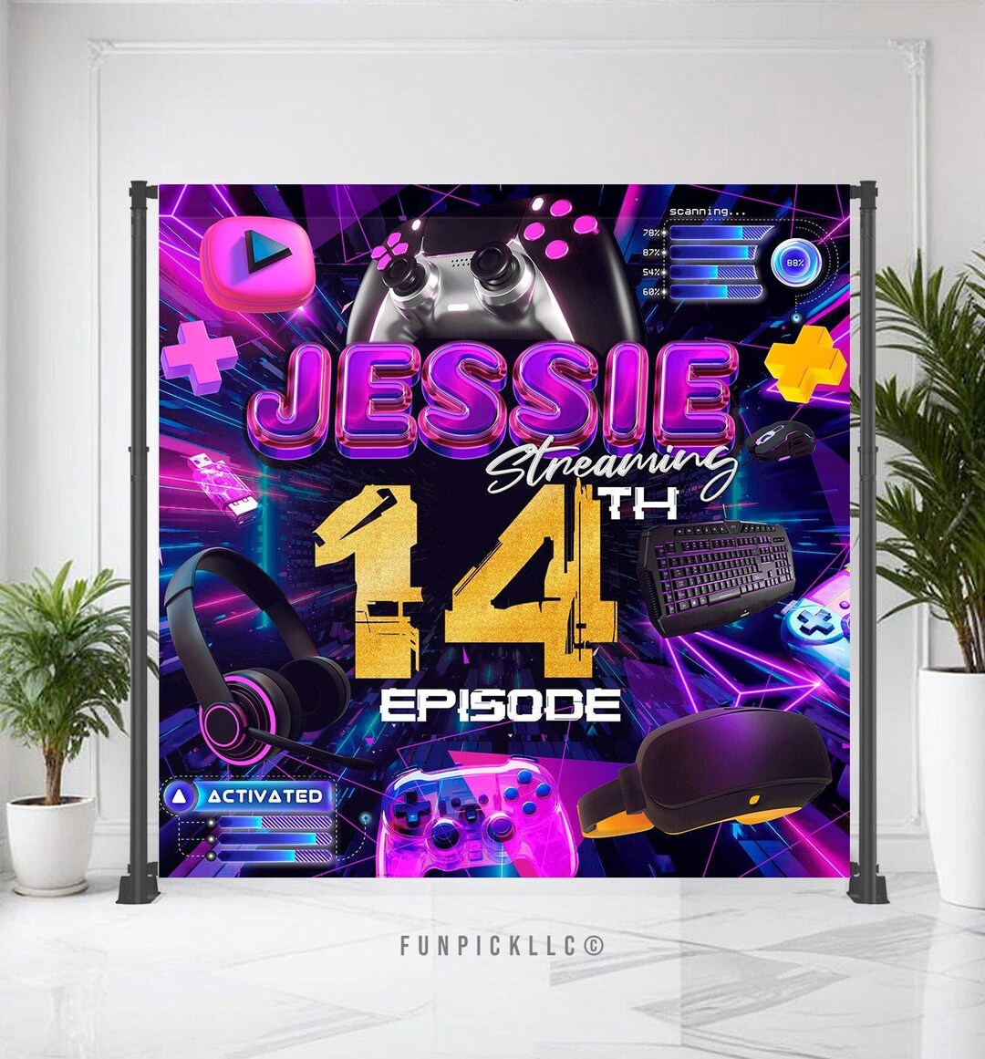 Gaming Banner, Gamer Backdrop, Streaming Wall Decor, Video Game Sign ...