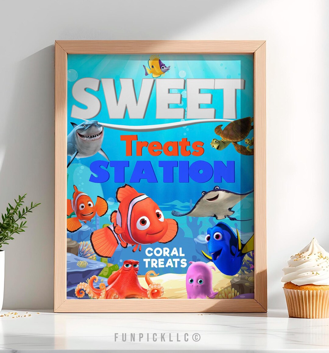 Dessert Sign for DIY, Kids Birthday Sign, Under the Sea Theme, Kids ...