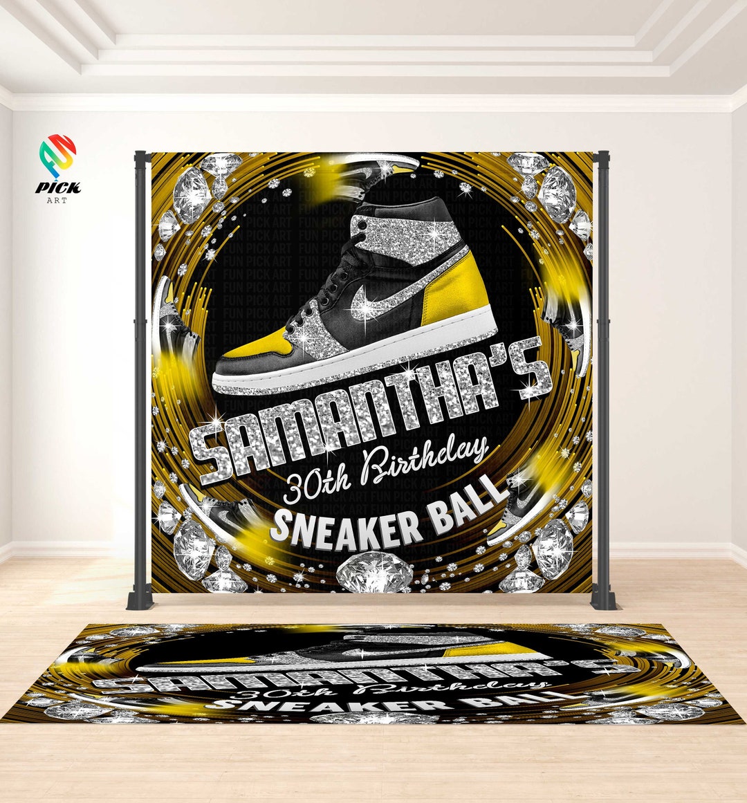 Editable Backdrop Editable Banner Red and Silver Party - Etsy