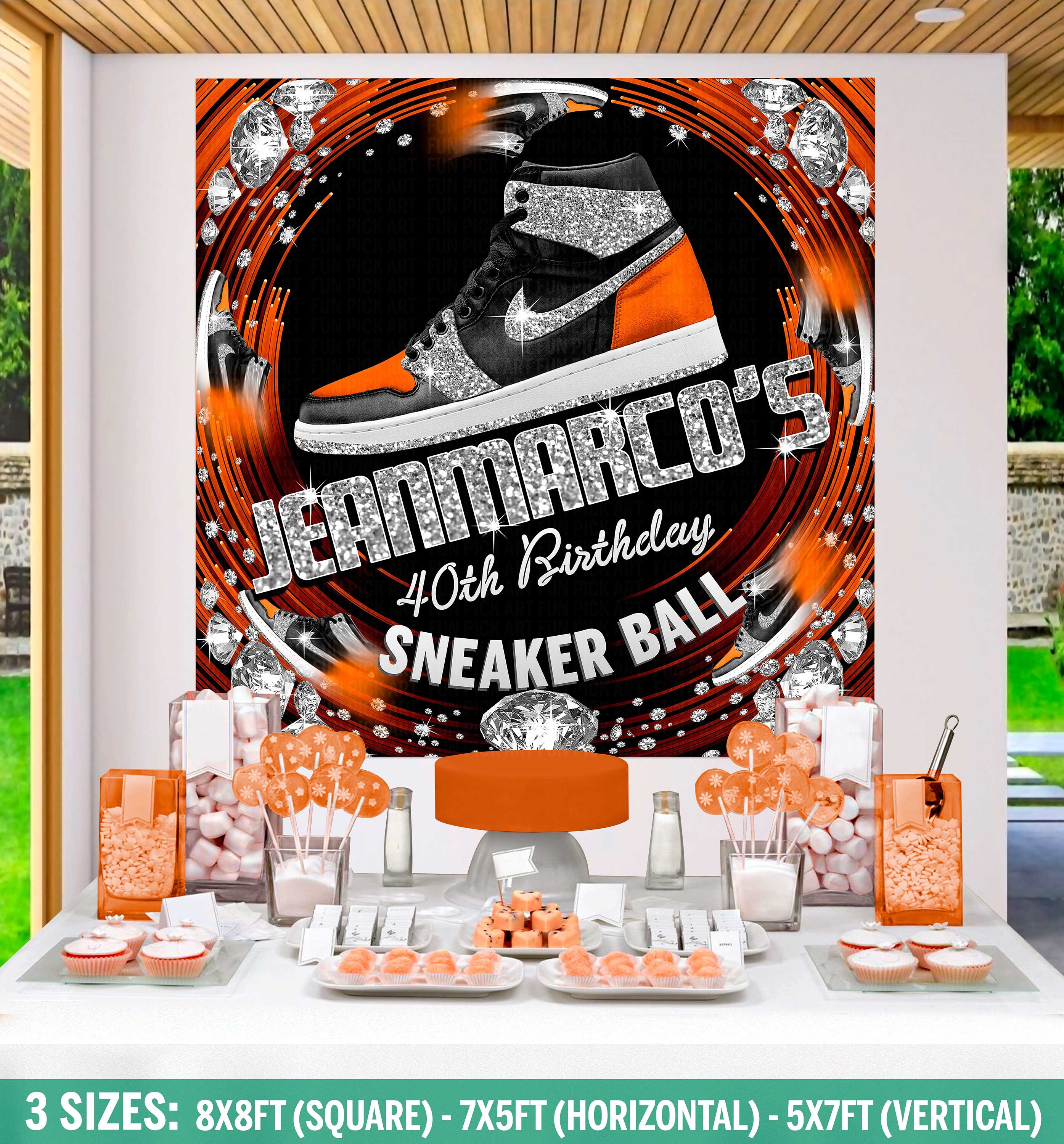 Editable Backdrop Editable Banner Red and Silver Party - Etsy