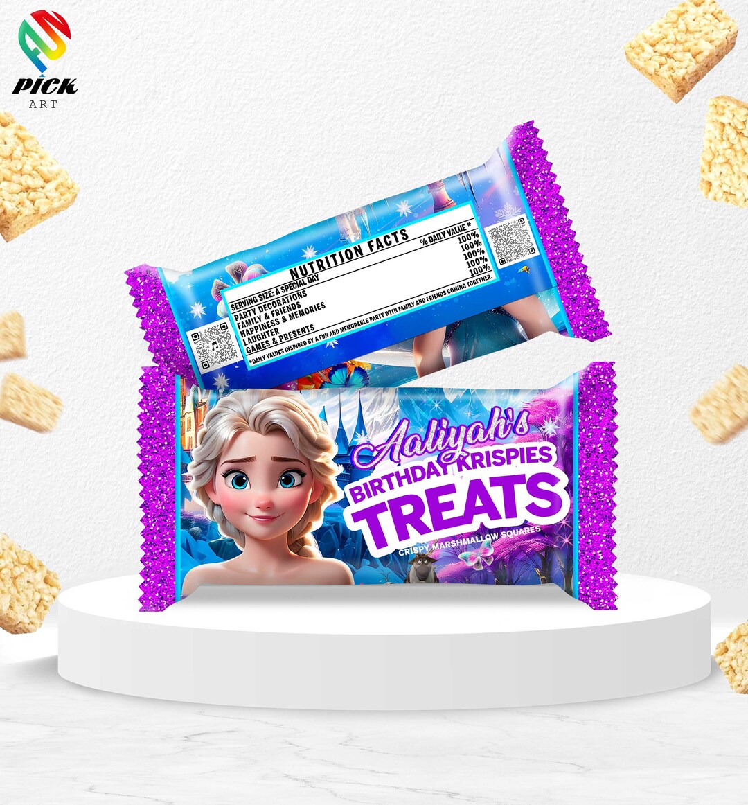 Winter Wonderland Rice Krispies Wrapper Snowflake Candy Wrappers Winter ...