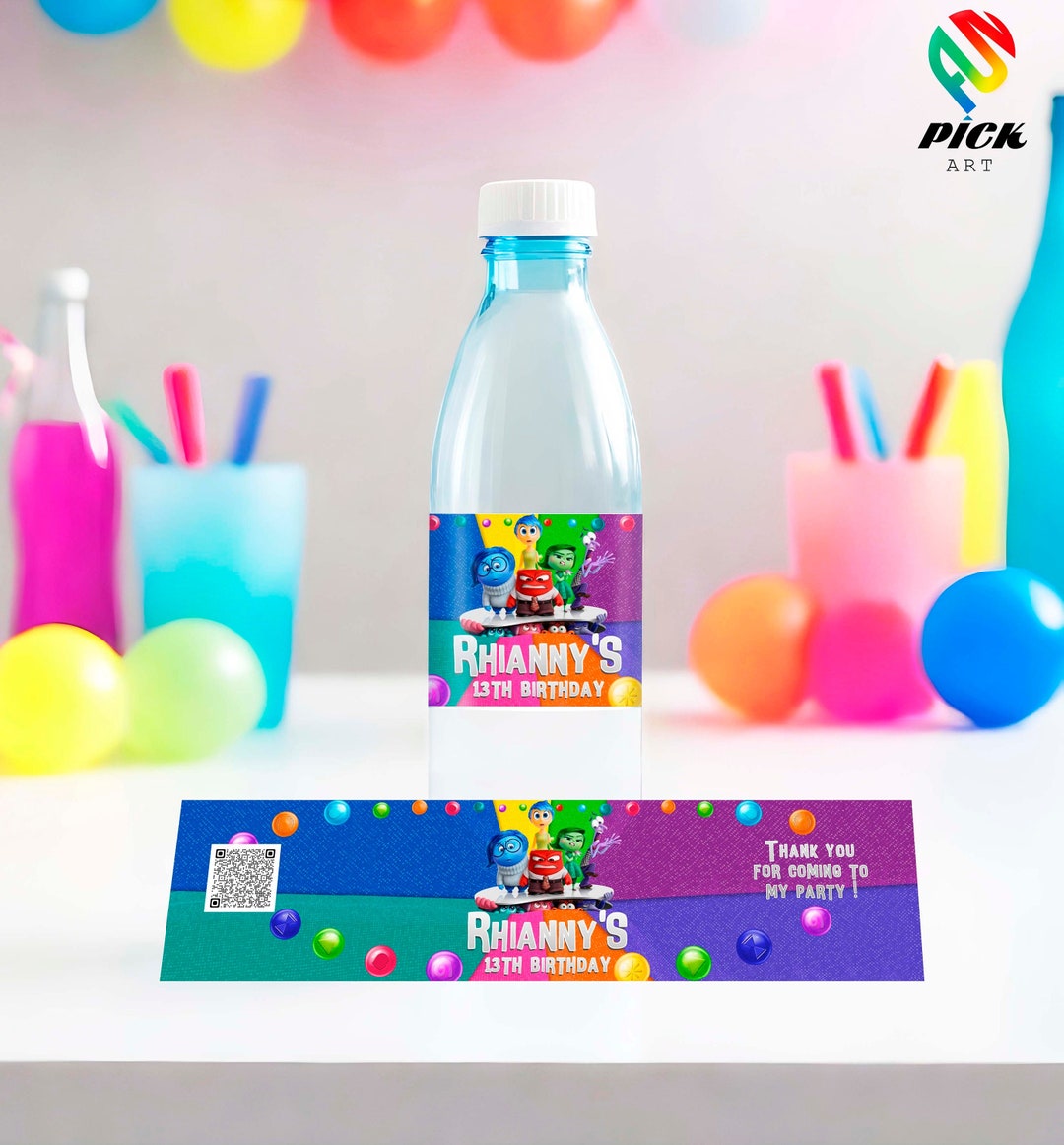 Inside Out Water Bottle Label, Inside Out Drink Label, Inside Out Juice ...