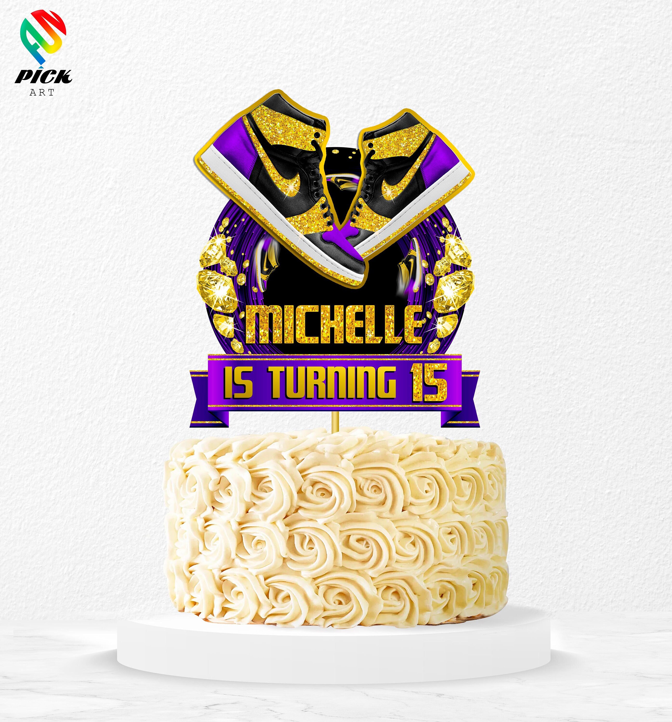 Editable Sneaker Ball Cake Topper Custom 3D Cake Topper Sneakers Cake ...