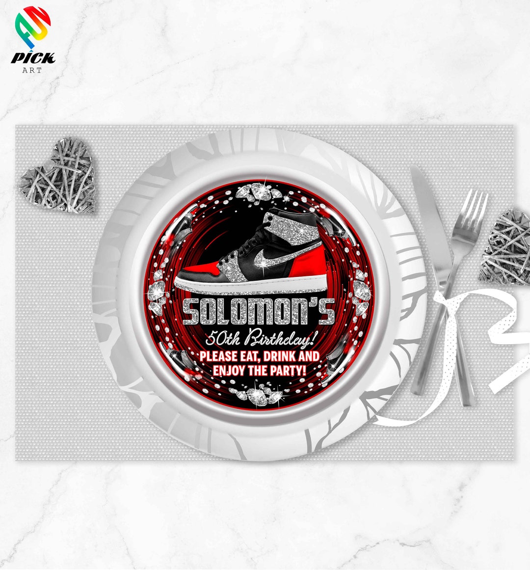 Sneaker Ball Charger Plate Insert Sneaker Charger Insert - Etsy