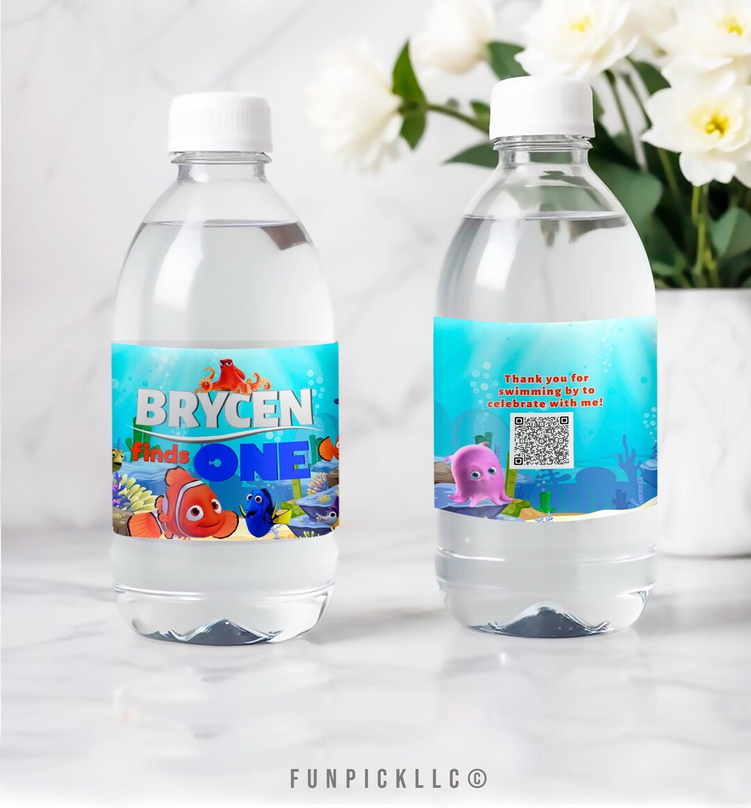Editable Water Bottle Label for DIY, Editable Sticker for Bottle, Under ...
