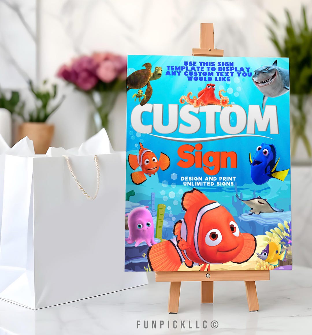Editable Custom Sign for DIY, Editable Personalized Sign, Under the Sea ...