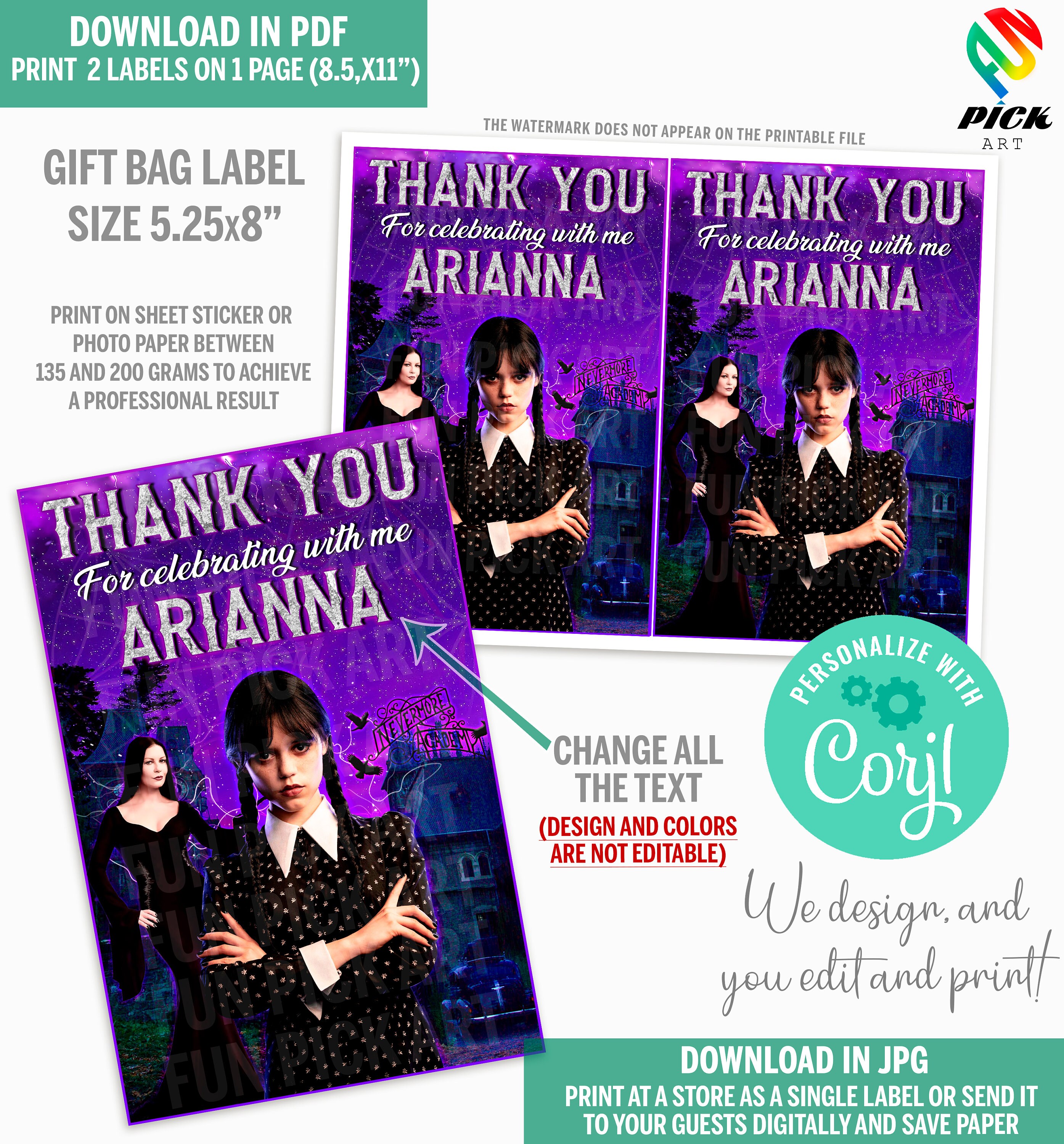 Editable Gift Bag Labels Birthday Treat Bag Kids Snack Bag - Etsy