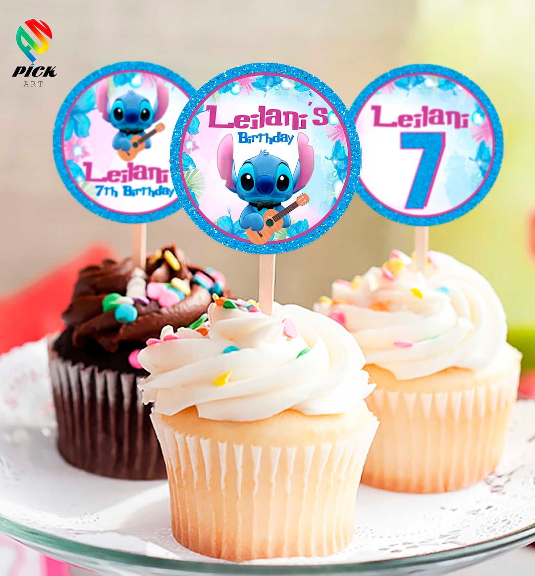 Hawaiian Cupcake Toppers Luau Editable Toppers Tropical Text Cupcakes ...