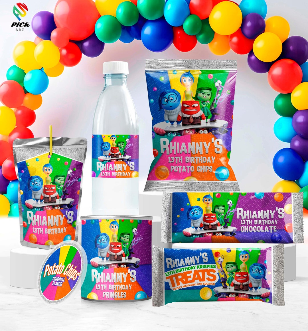 Inside Out Party Bundle, Inside Out Package, Inside Out Candy Wrapper ...