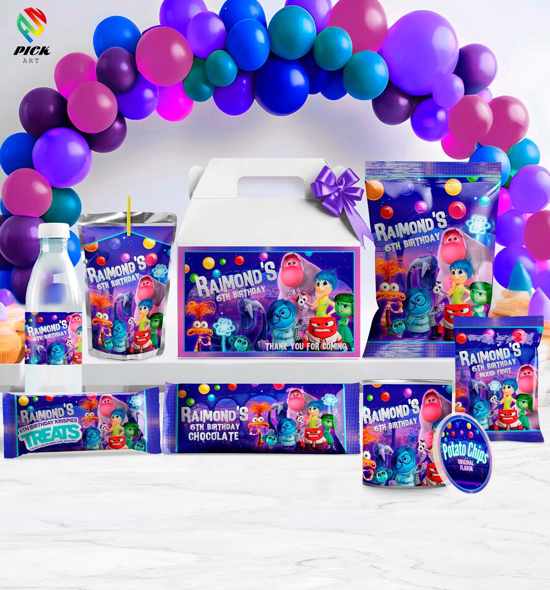 Inside Out Birthday Party Bundle, Inside Out Candy Wrapper, Inside Out ...