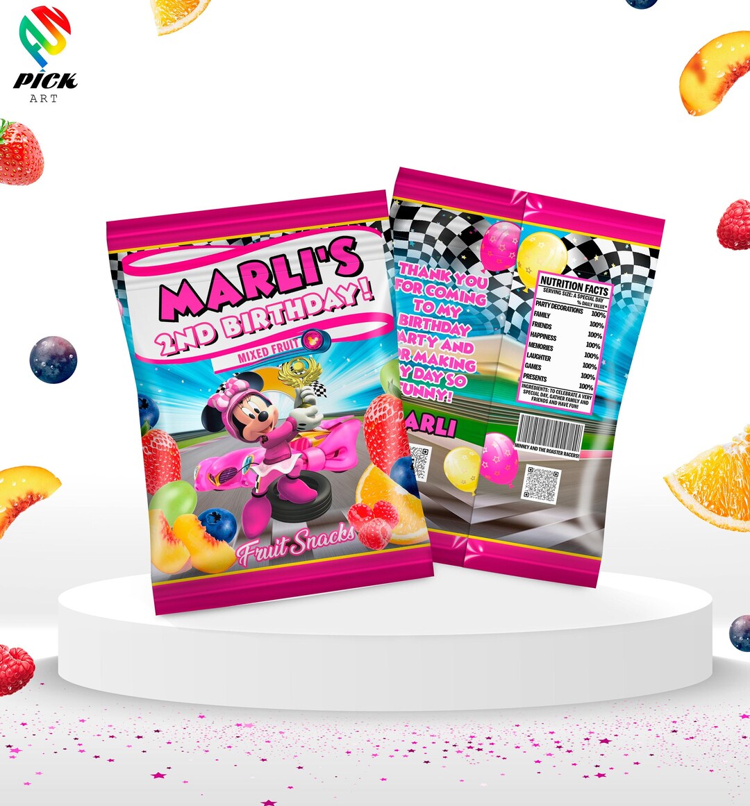 Editable Fruit Snack Wrapper Editable Candy Wrappers Editable Snack Bag ...