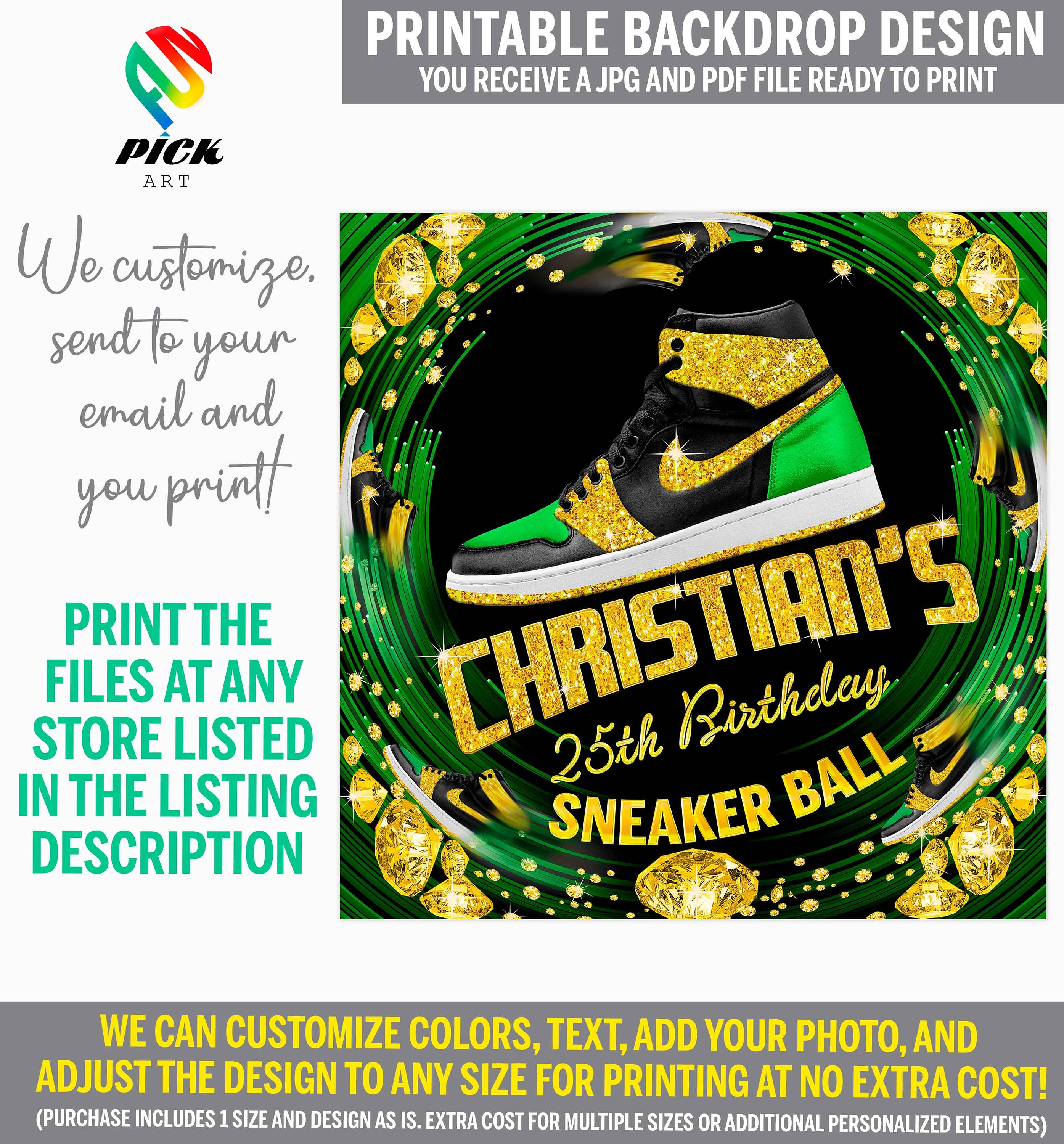 Editable Sneaker Ball Backdrop Sneaker Banner Custom Photo Backdrop ...