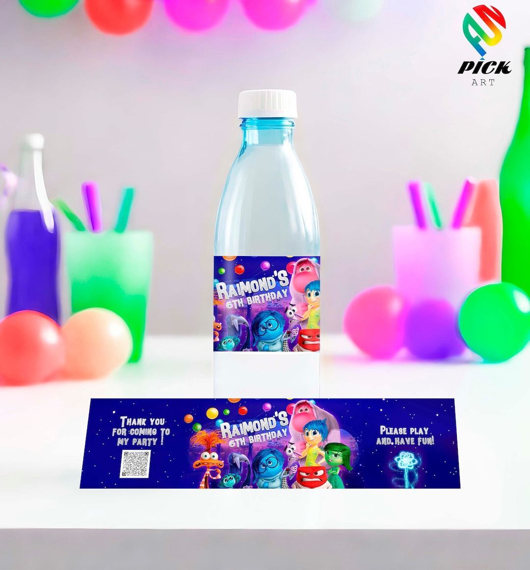 Inside Out Water Bottle Label, Inside Out Drink Label, Inside Out Juice ...