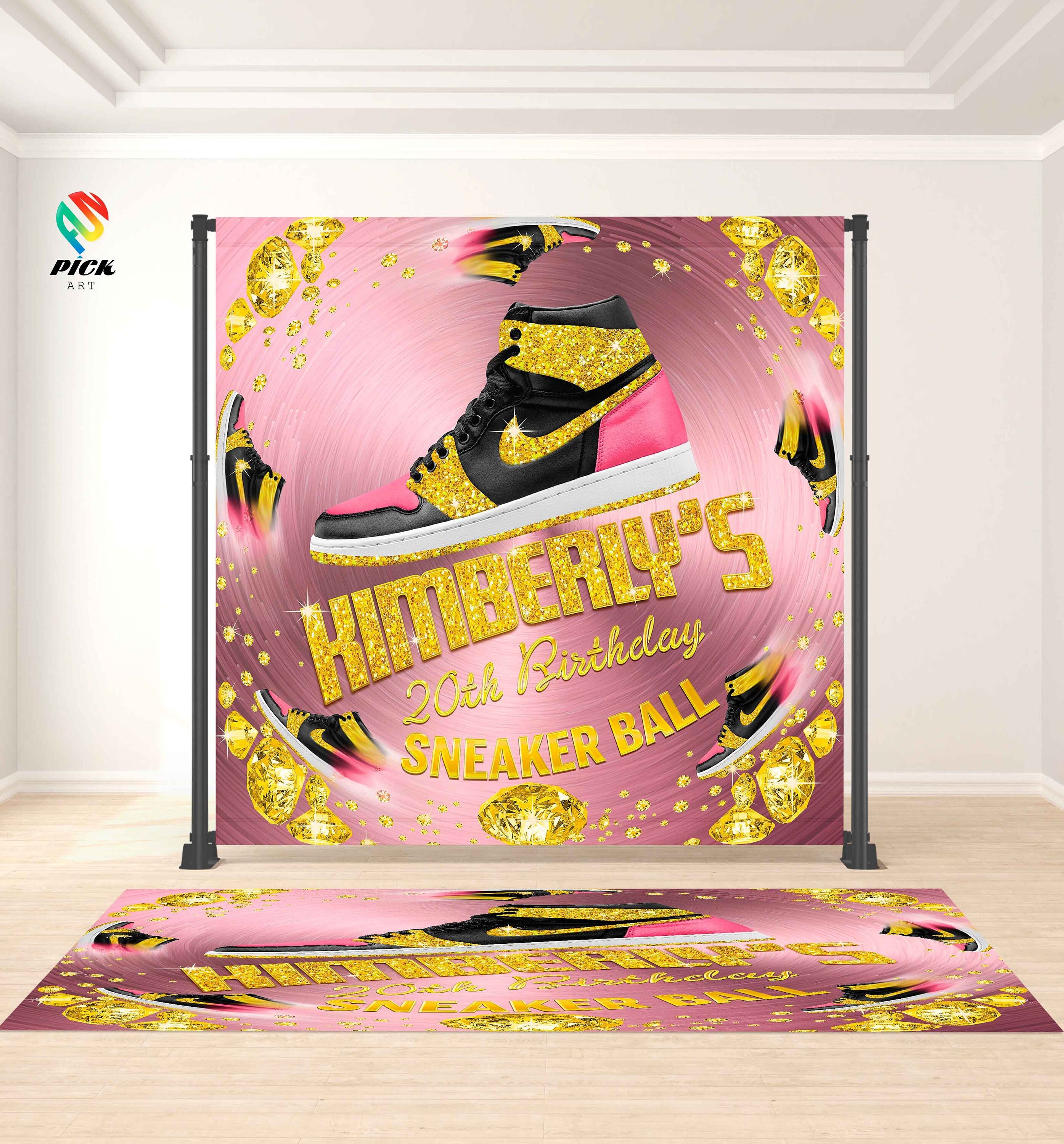 Editable Sneaker Ball Backdrop Sneaker Banner Custom Photo Backdrop ...