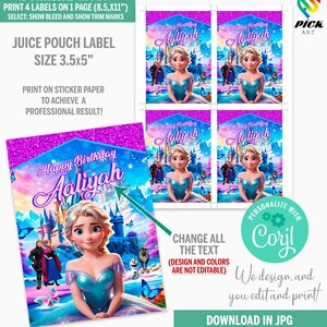 Capri Sun Label Snowflake Juice Pouch Labels Winter Drink Label Cozy ...