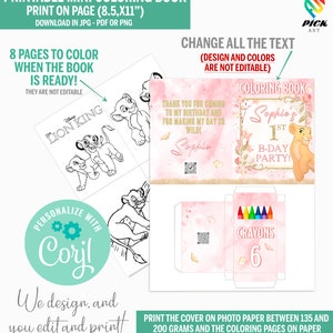 Editable Mini Coloring Book Birthday Coloring Pages Kids Activities ...