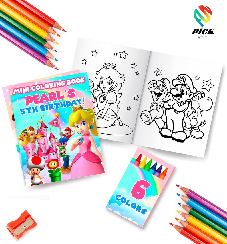 Editable Mini Coloring Book Birthday Coloring Page - Etsy