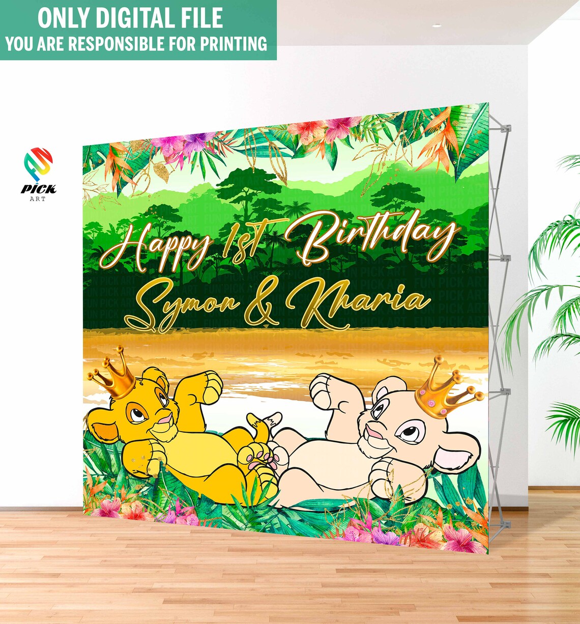 Editable Backdrop Twins Banner Editable Party Backdrop - Etsy