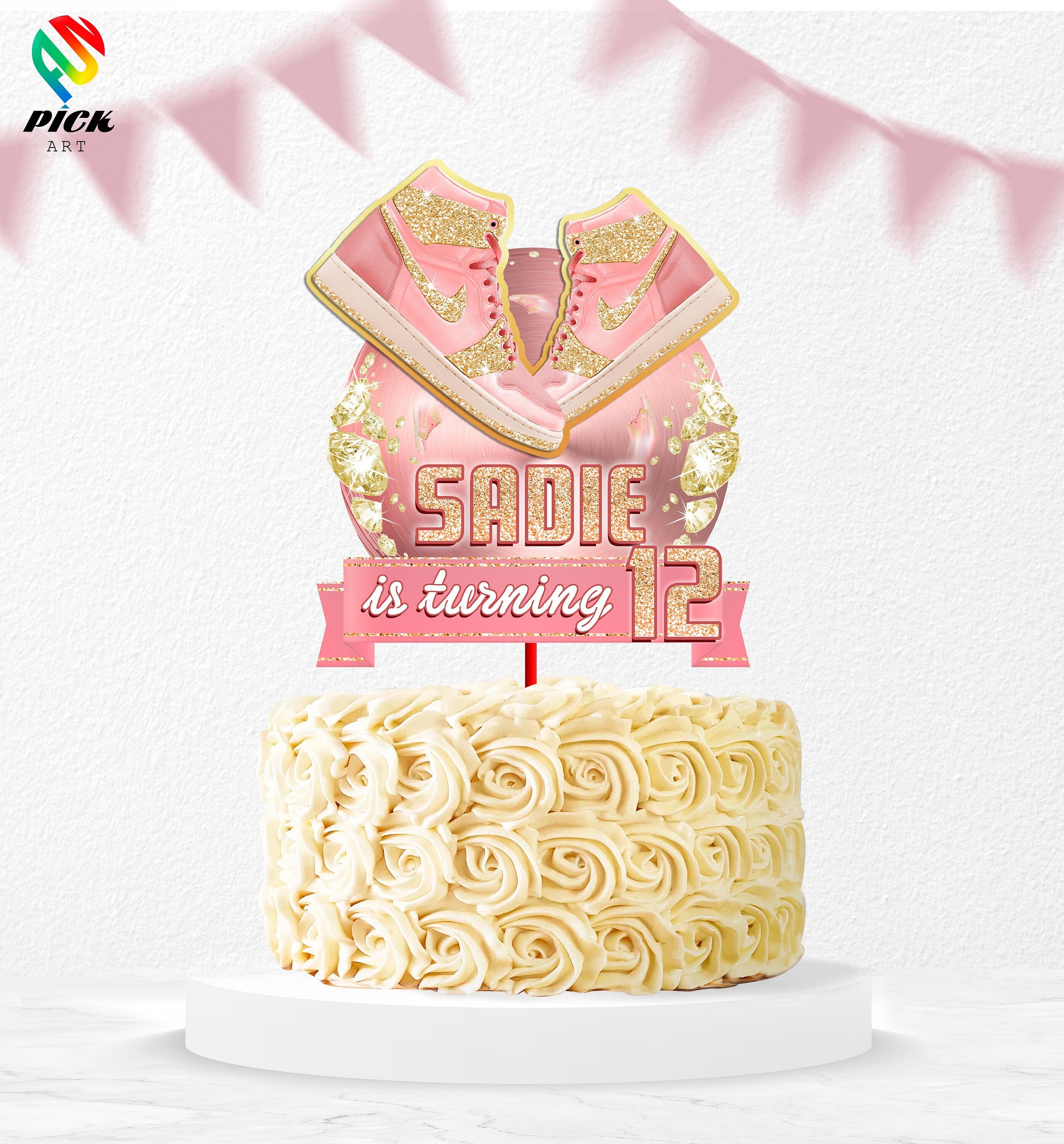 Editable Sneaker Ball Cake Topper Custom 3D Cake Topper Sneakers Cake ...