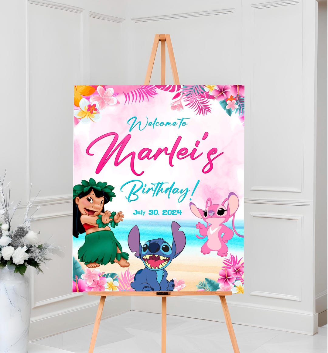 Lilo and Stitch Welcome Sign for DIY, Stitch and Angel Custom Sign ...