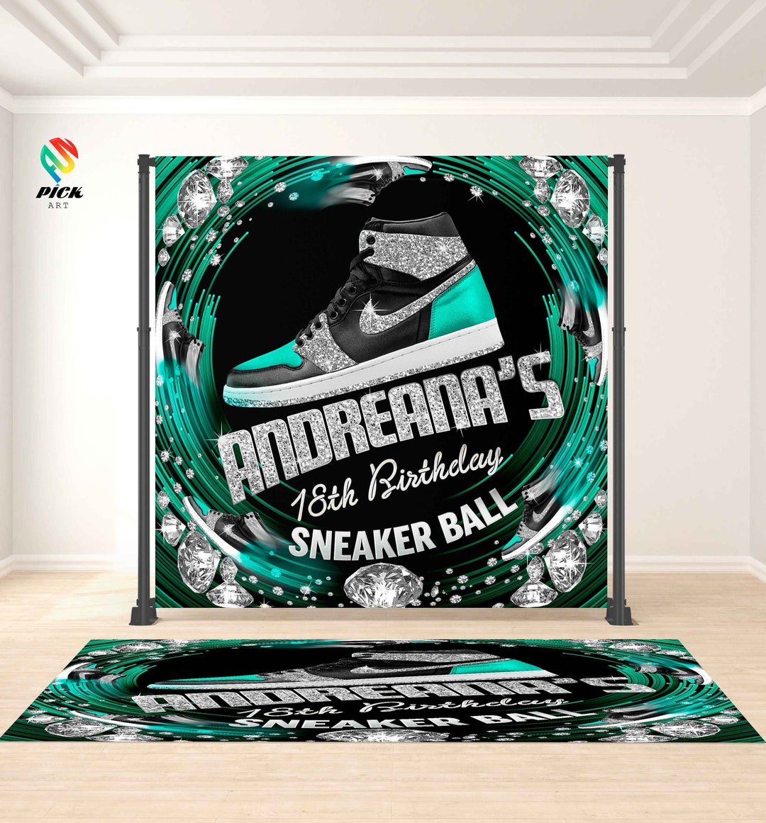 Editable Sneaker Ball Backdrop Sneaker Banner Custom Photo Backdrop ...