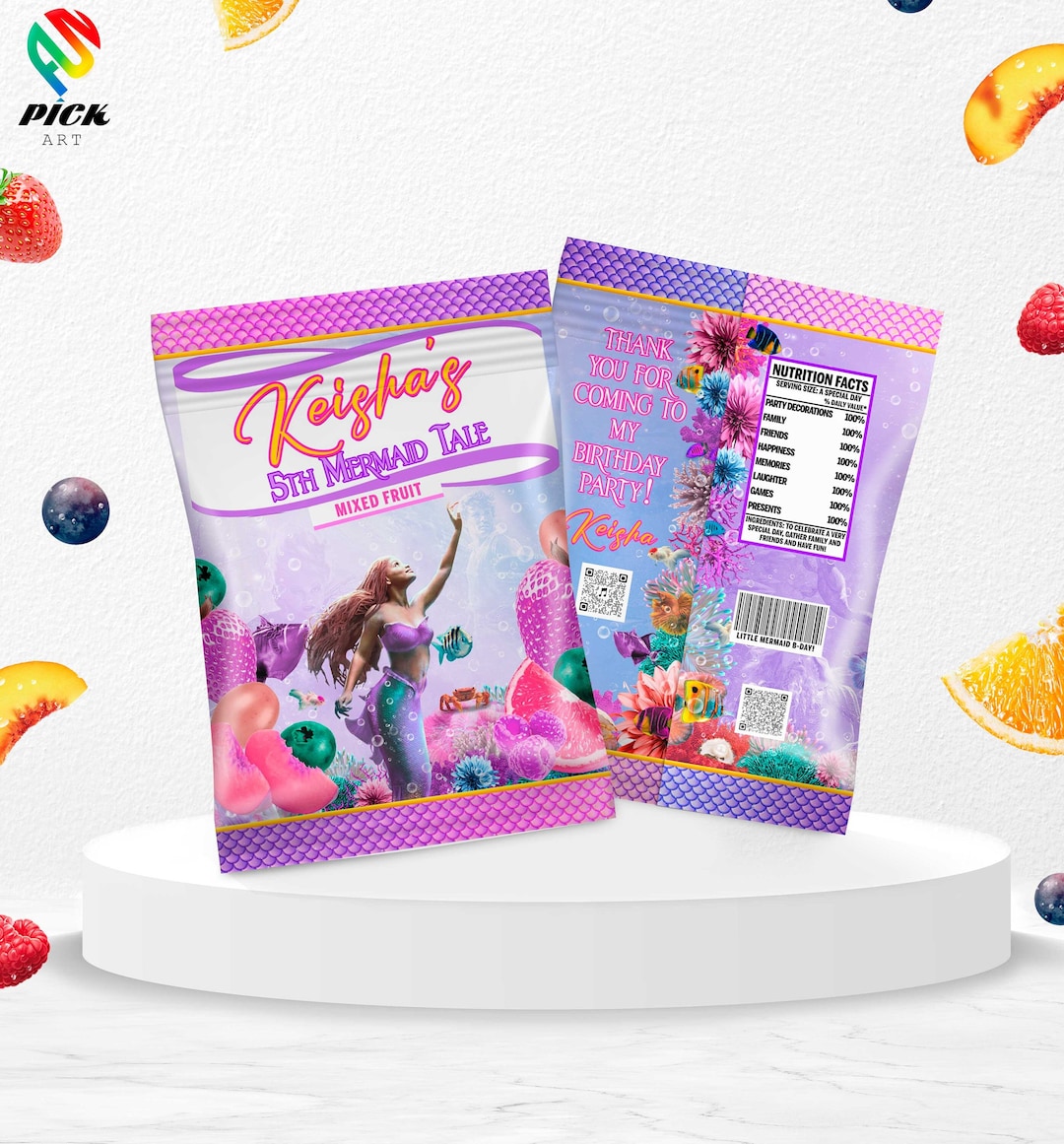 Editable Fruit Snack Wrapper Editable Candy Wrappers Editable Snack Bag ...