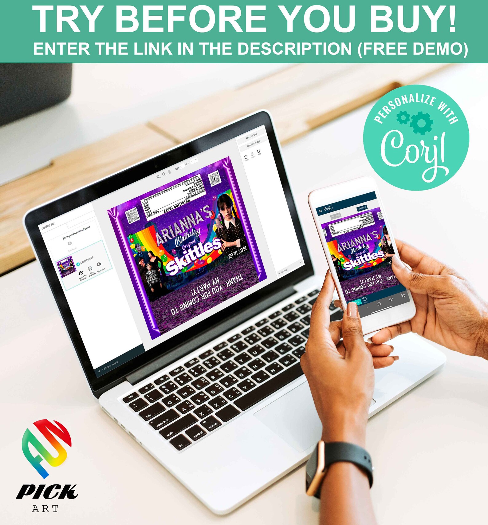 Editable Skittles Wrapper Candy Drops Bag Editable Snack Bag Editable ...