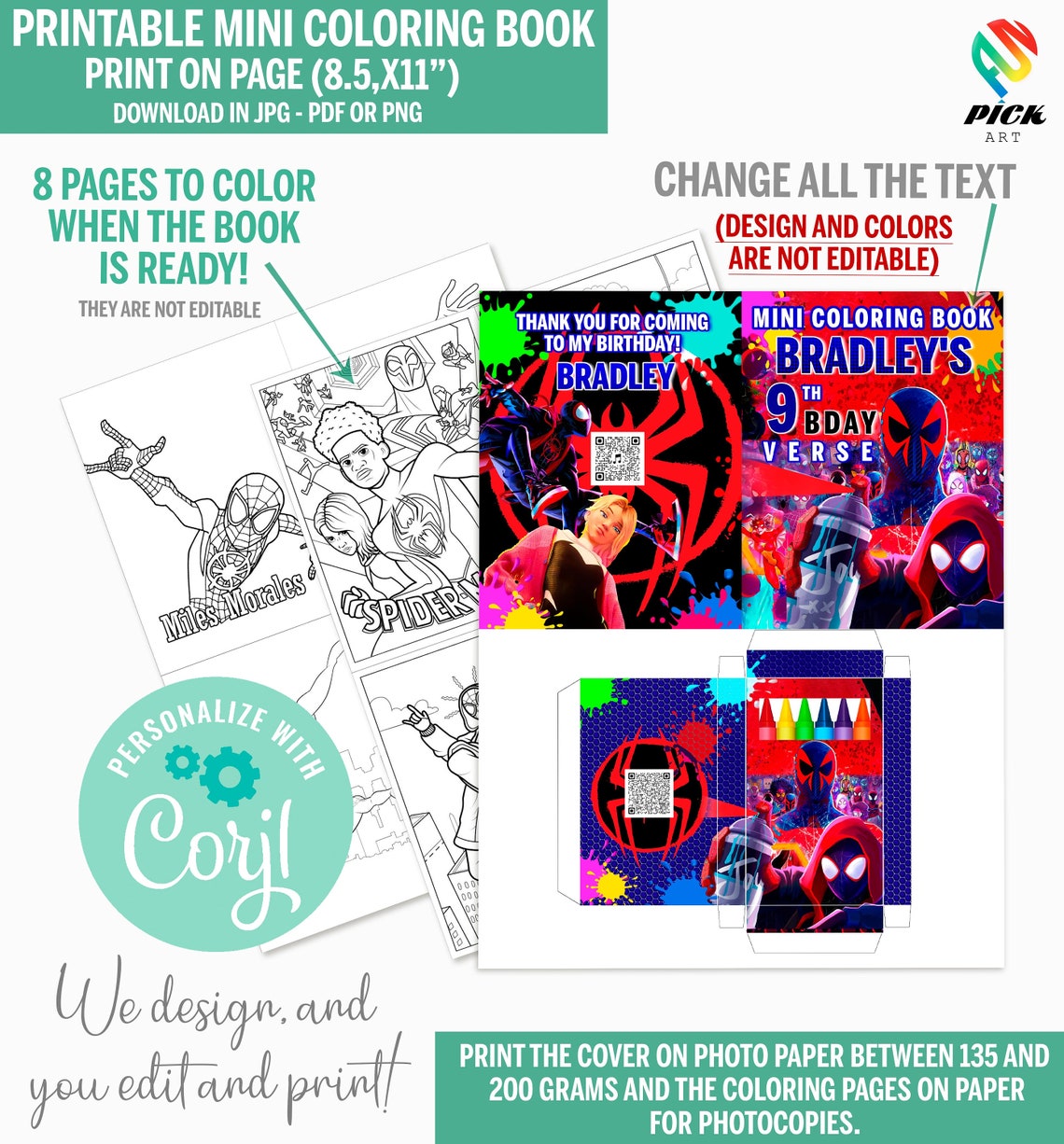 Editable Mini Coloring Book Editable Coloring Page - Etsy