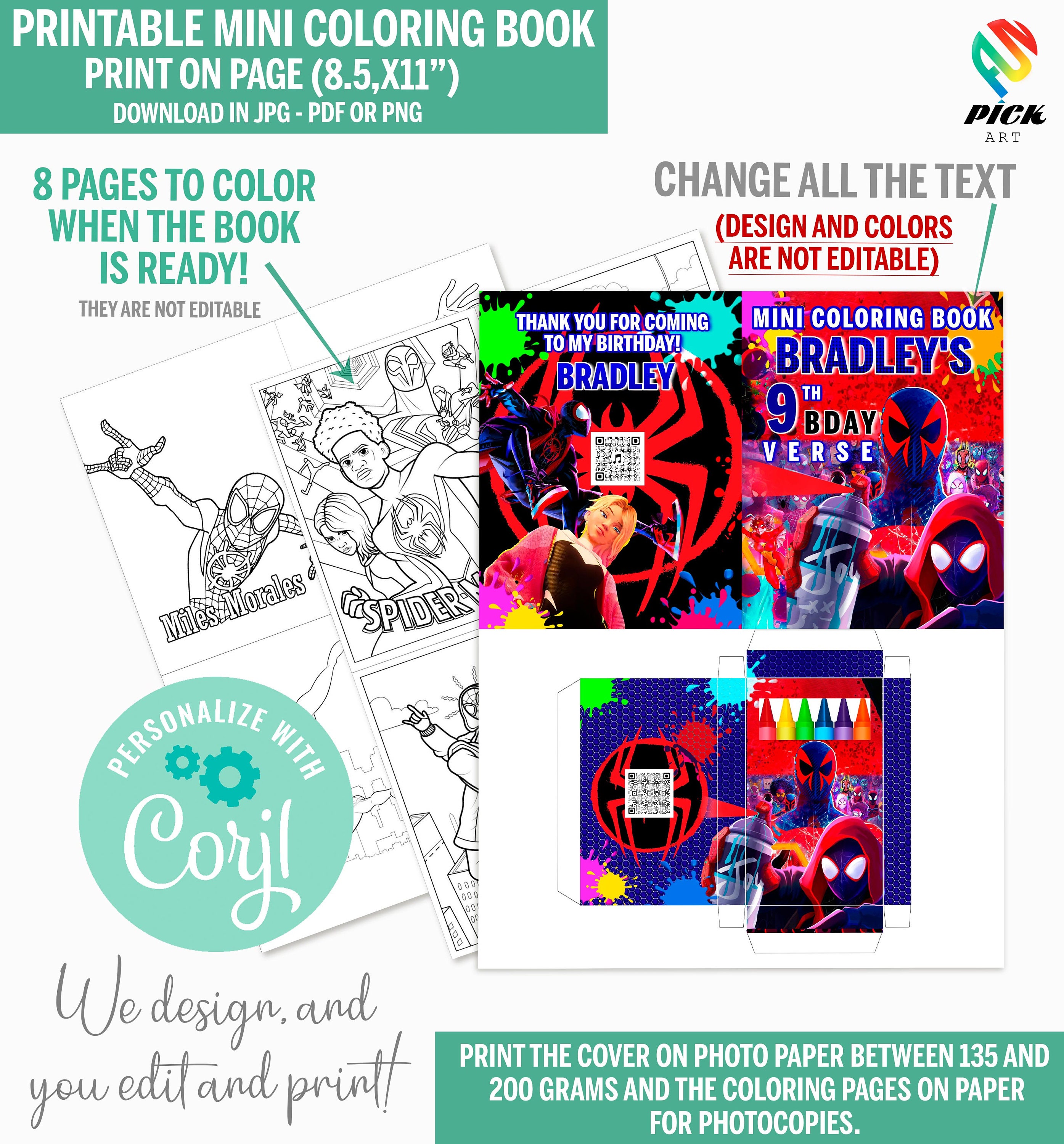 Editable Mini Coloring Book Editable Coloring Page Editable Activities ...