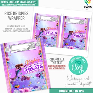 Editable Rice Krispies Wrapper | Birthday Candy Wrappers | Editable ...