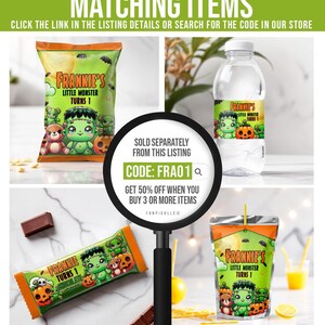 Little Monster Candy Wrapper for DIY, Halloween Treat Bag, Frankenstein ...