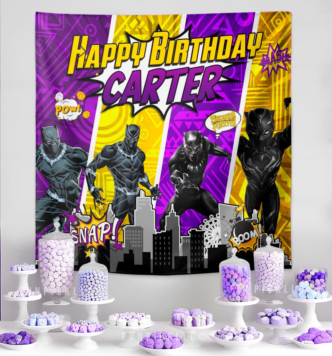 Black Panther Banner Wakanda Sign Marvel Superheroes Backdrop Avengers ...