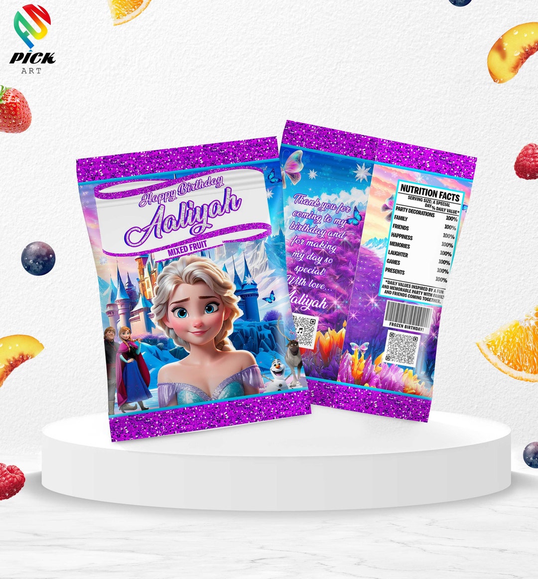 Winter Wonderland Fruit Snack Wrapper Snowflake Candy Wrappers Winter ...