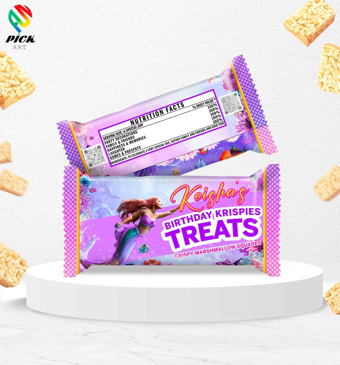 Editable Rice Krispies Wrapper | Birthday Candy Wrappers | Editable ...