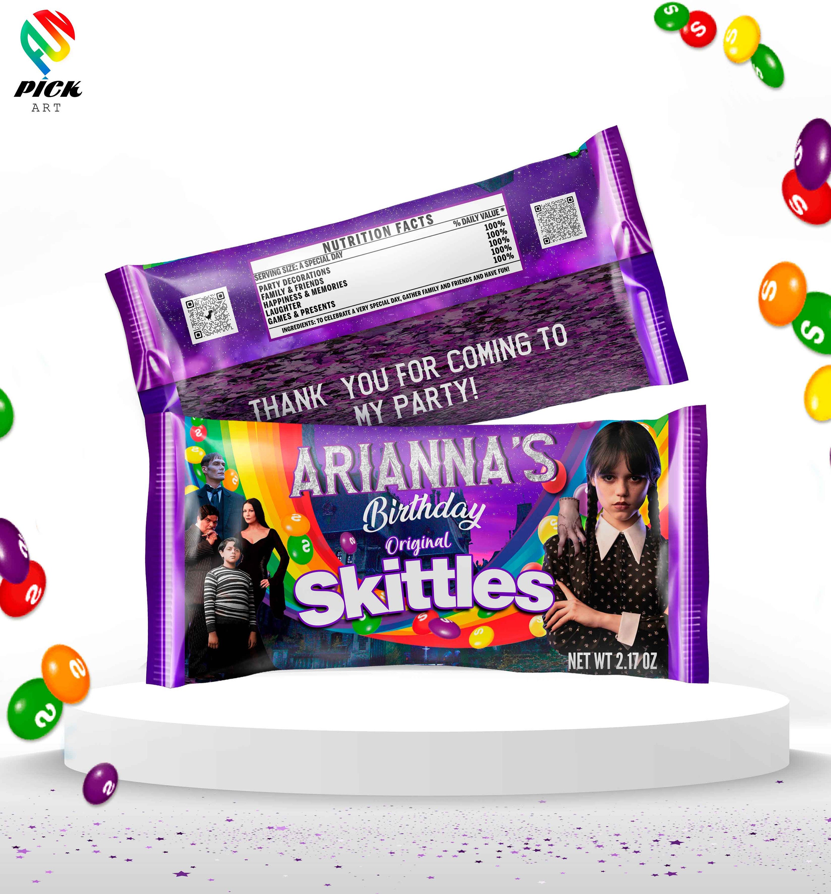 Editable Skittles Wrapper Candy Drops Bag Editable Snack Bag Editable ...