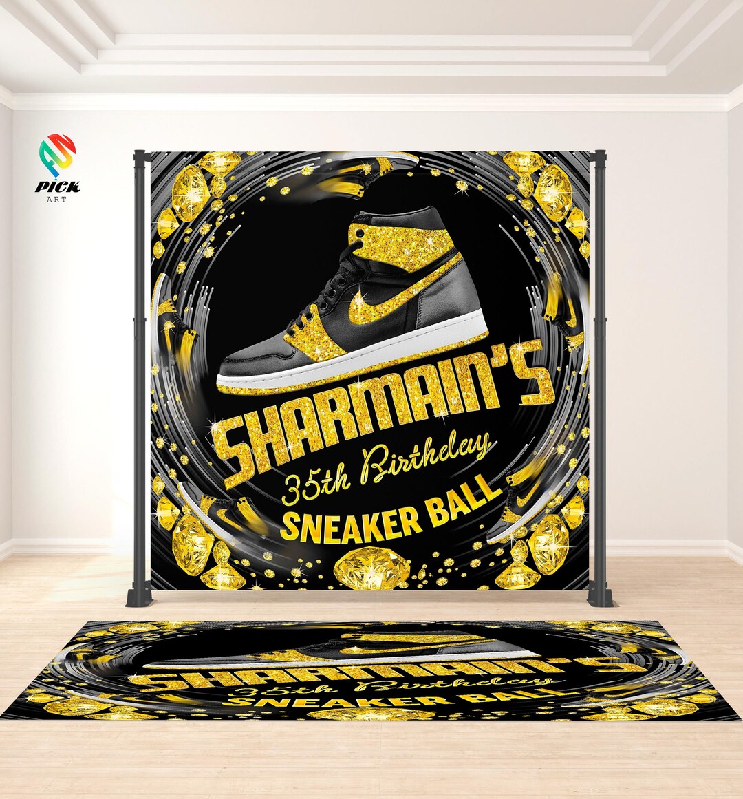 Editable Sneaker Ball Backdrop Sneaker Banner Custom Photo Backdrop ...