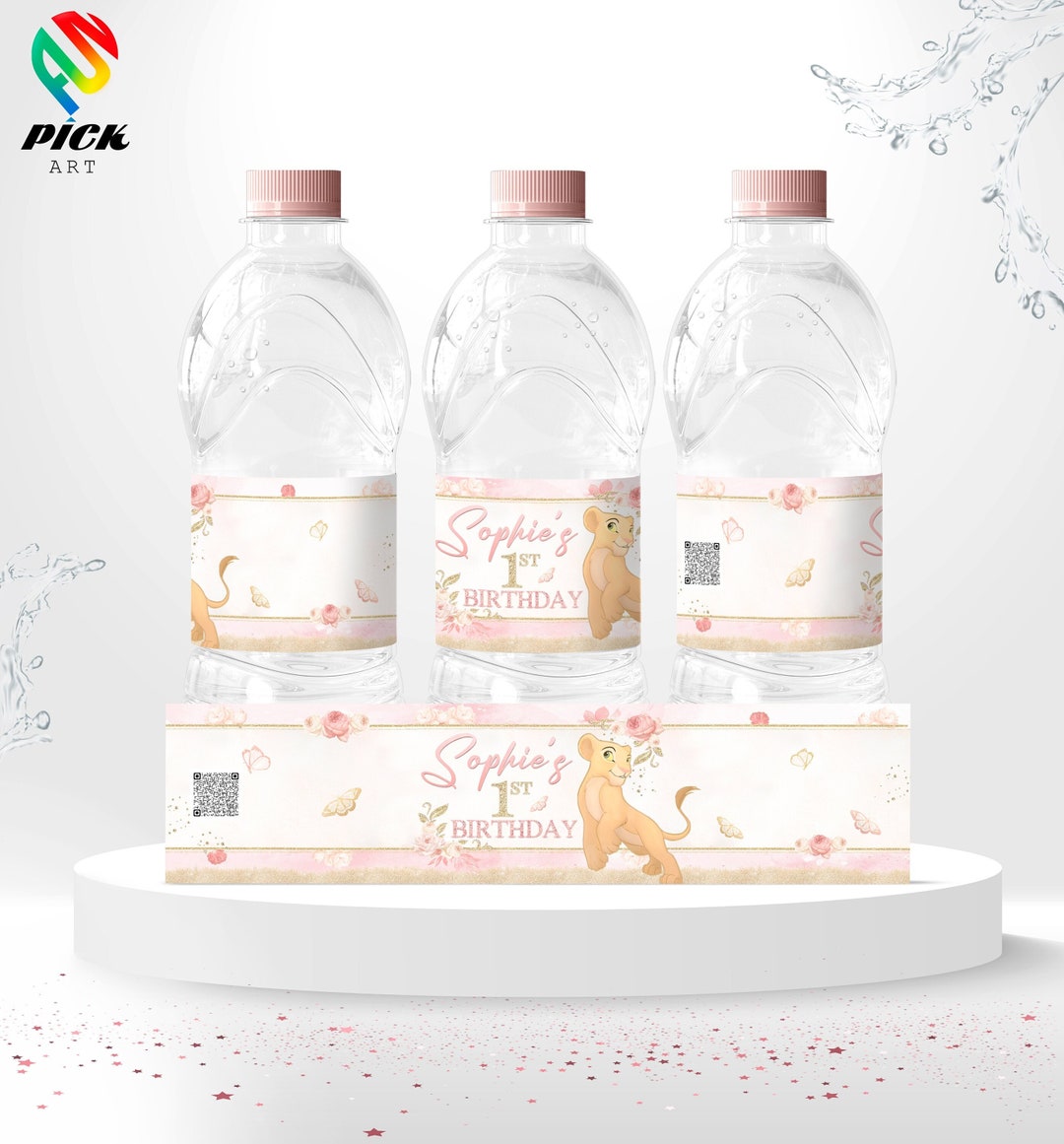 Editable Water Bottle Labels Birthday Drink Labels Lion - Etsy
