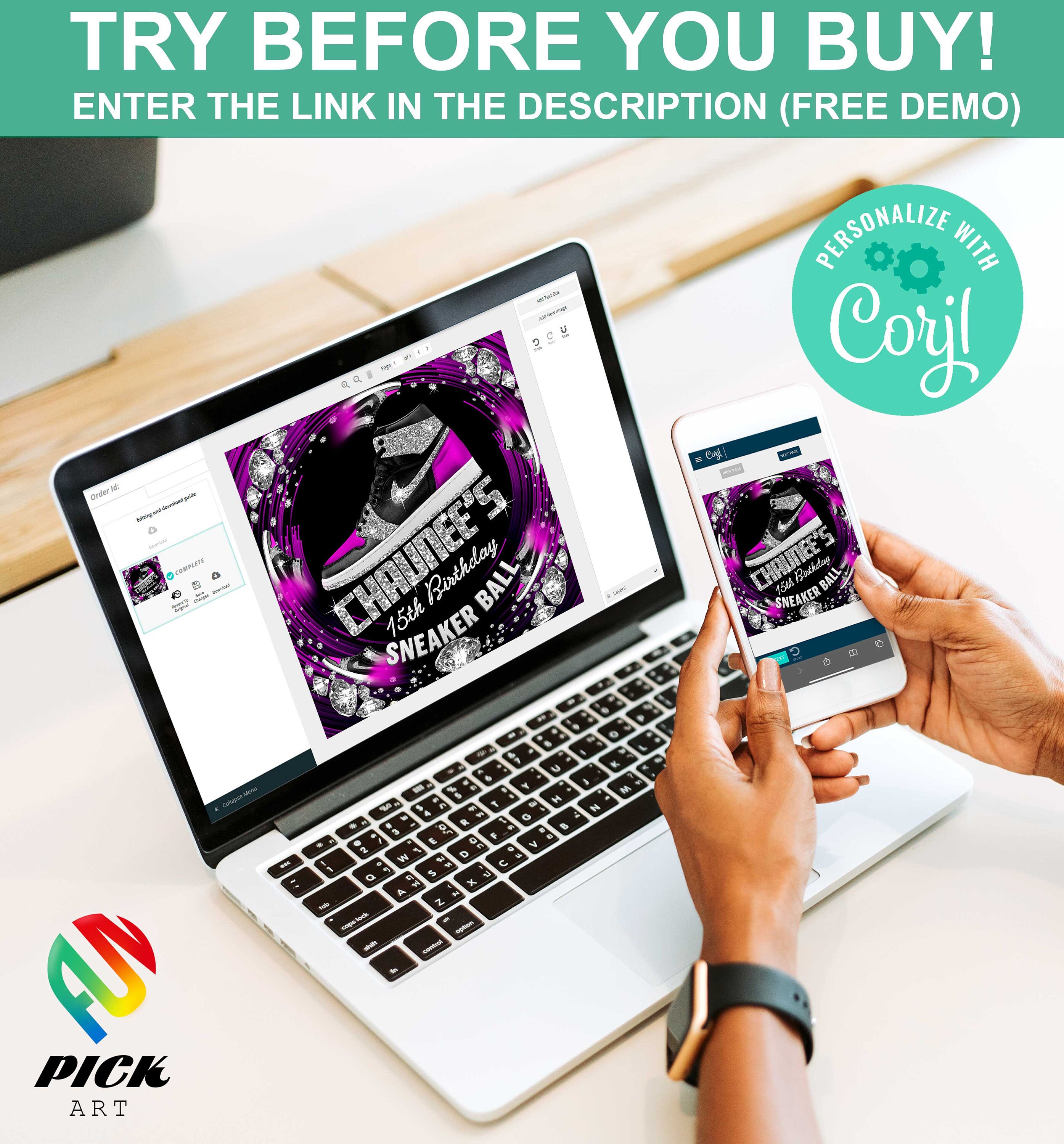 Editable Backdrop, Editable Banner, Red and Silver Party Backdrop ...