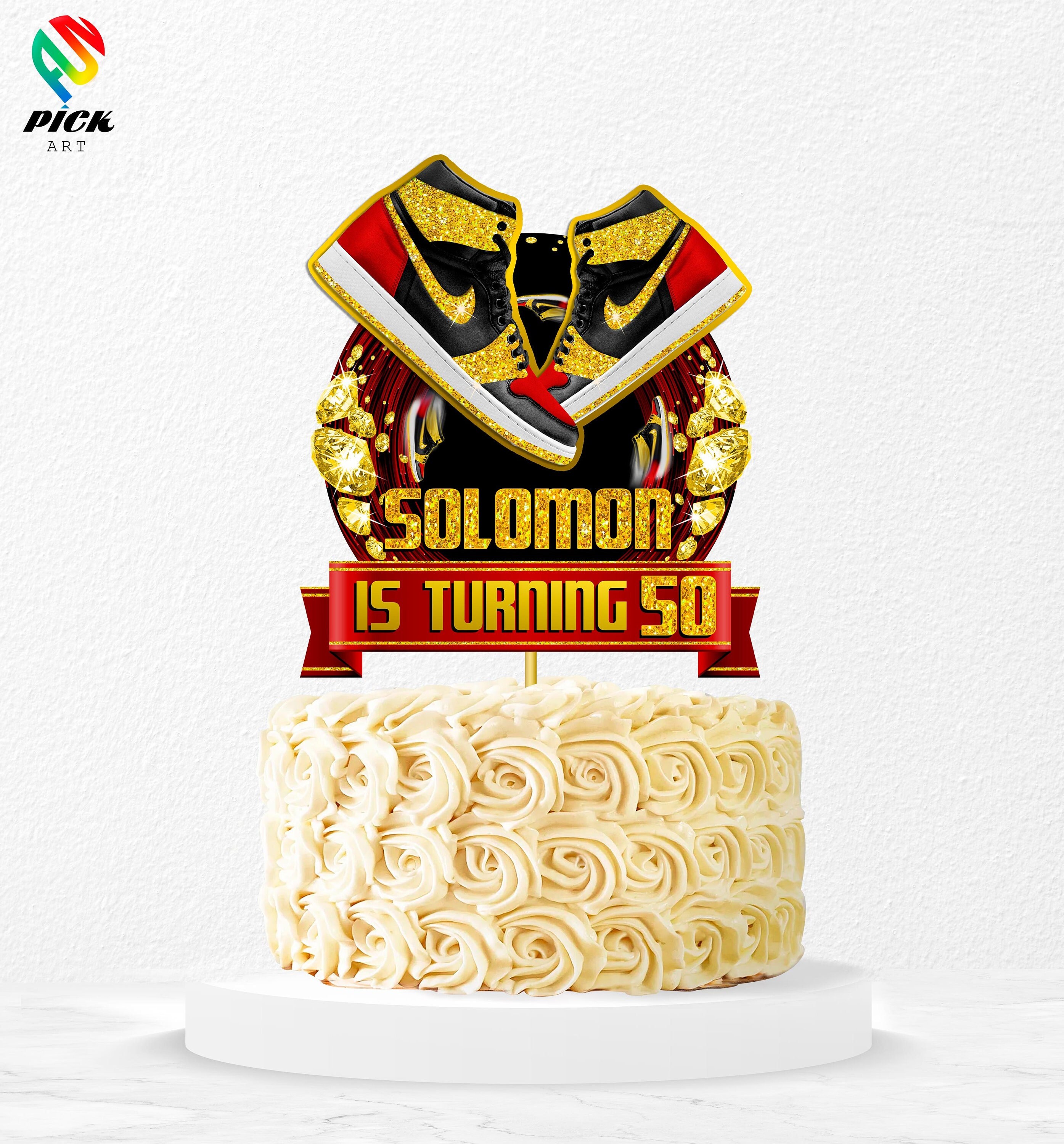 Editable Sneaker Ball Cake Topper Custom 3D Cake Topper Sneakers Cake ...