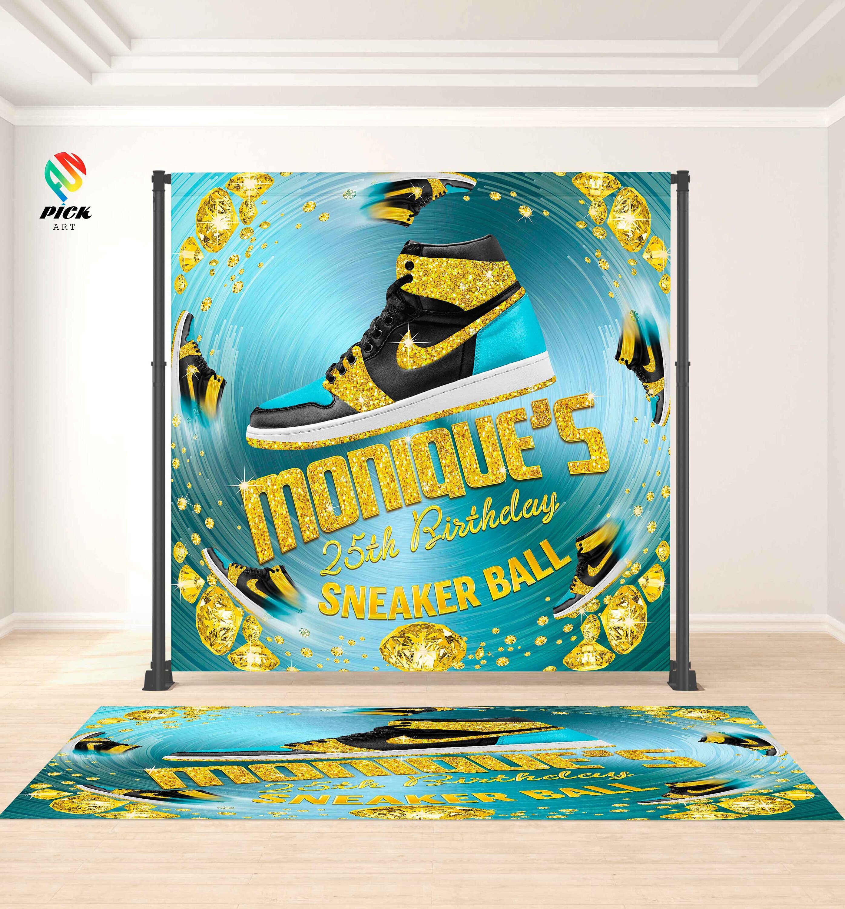 Editable Sneaker Ball Backdrop Sneaker Banner Custom Photo Backdrop ...