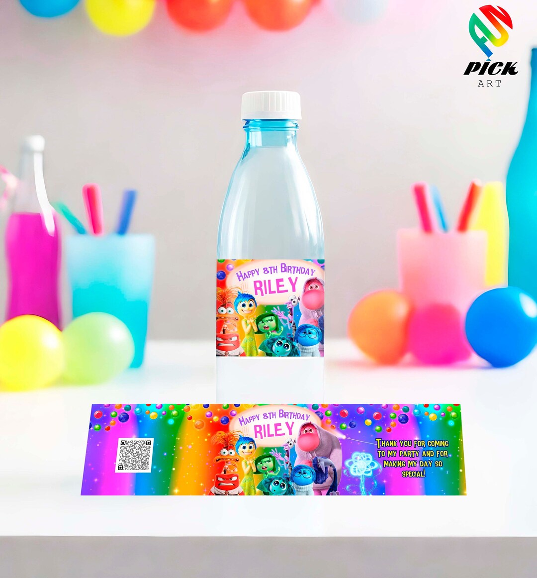 Inside Out Water Bottle Label, Inside Out Drink Label, Inside Out Juice ...