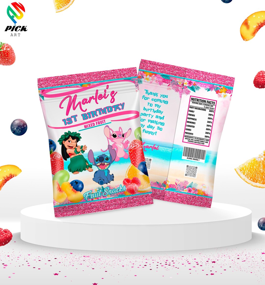 Editable Fruit Snack Wrapper Editable Candy Wrappers Editable Snack Bag ...