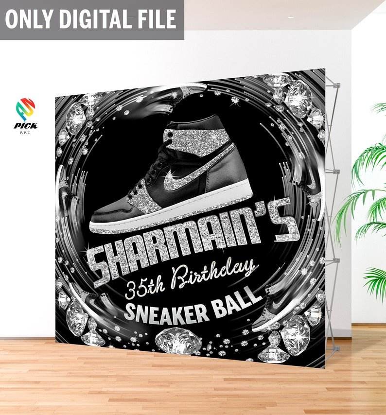 Editable Sneaker Ball Backdrop Sneaker Banner Custom Photo Backdrop ...