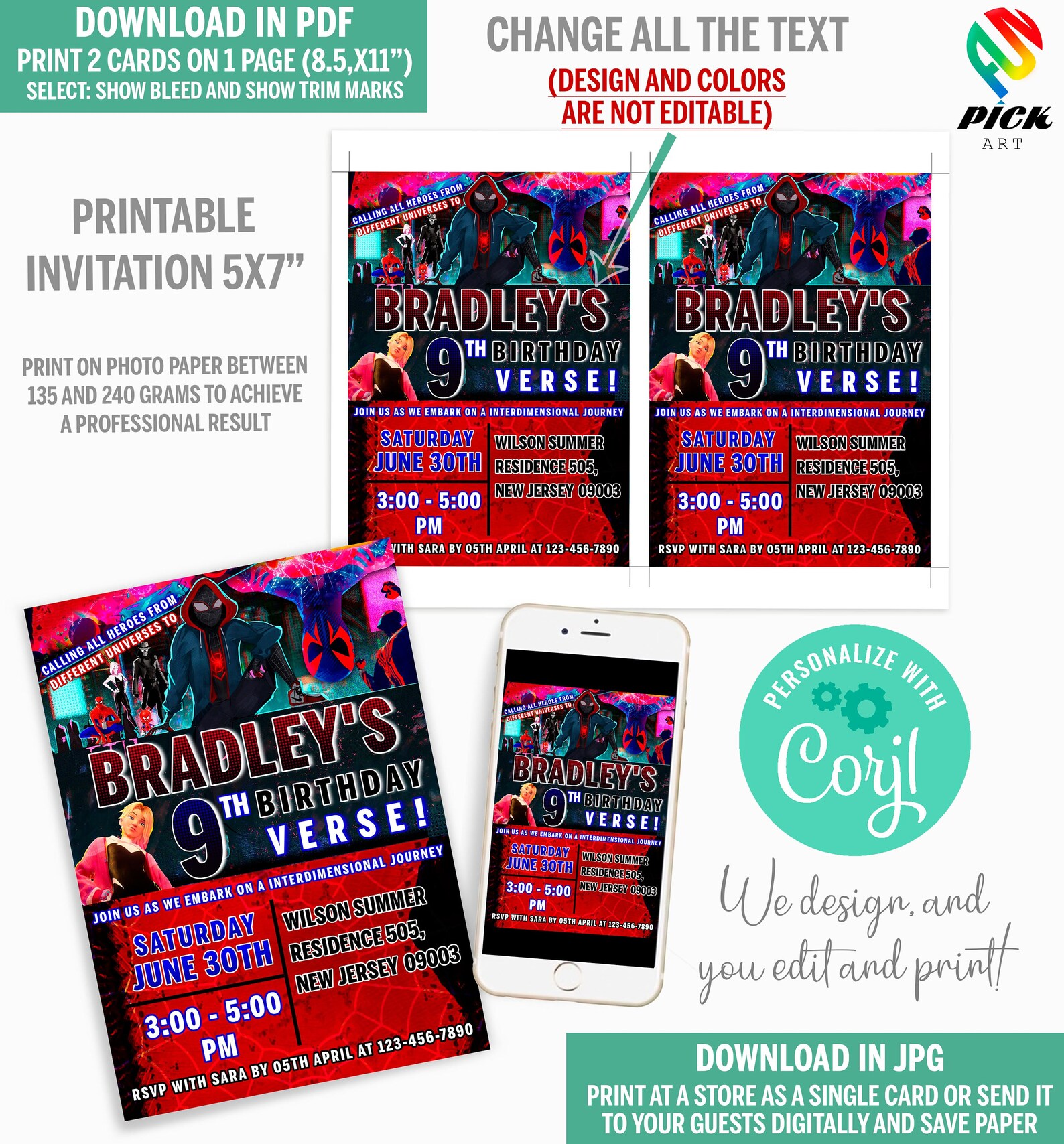 Editable Party Invitation Editable Digital Invitation - Etsy