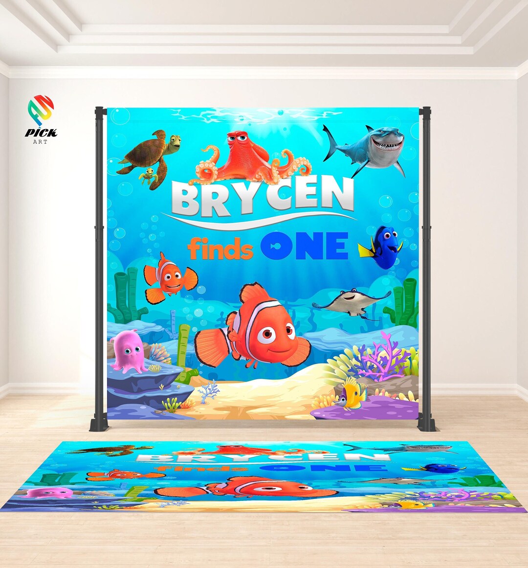 Editable Baby Fish Backdrop Cute Fish Banner Little Fish Custom ...