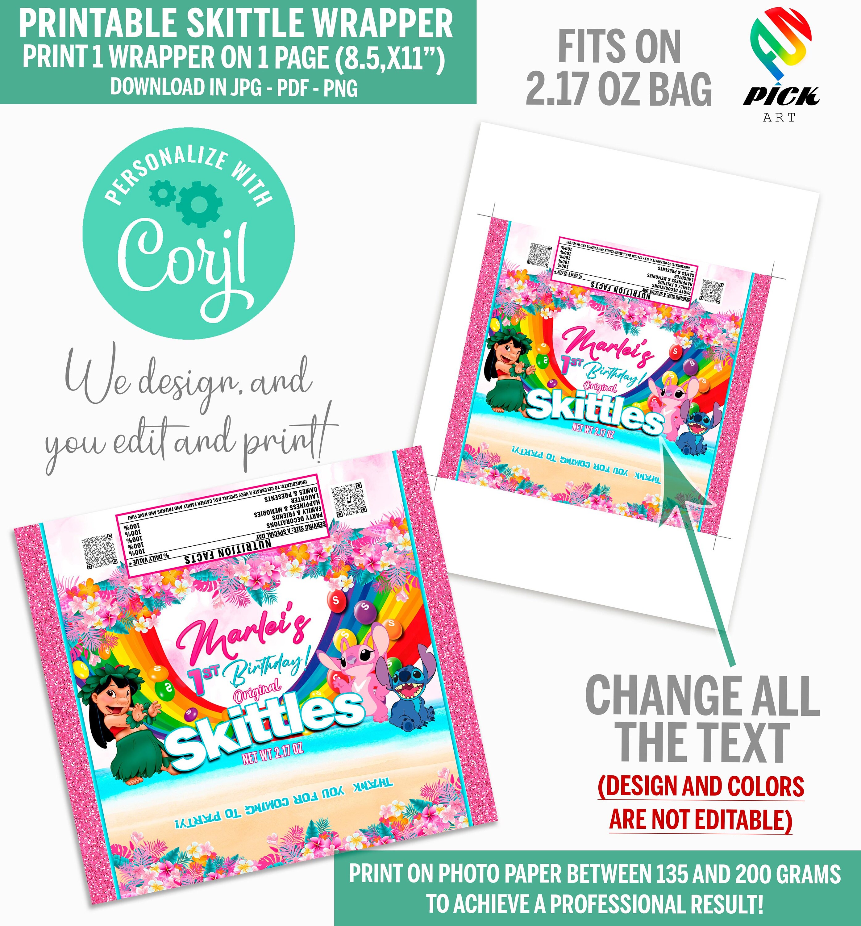 Editable Skittles Wrapper Editable Candy Drops Bag - Etsy Australia