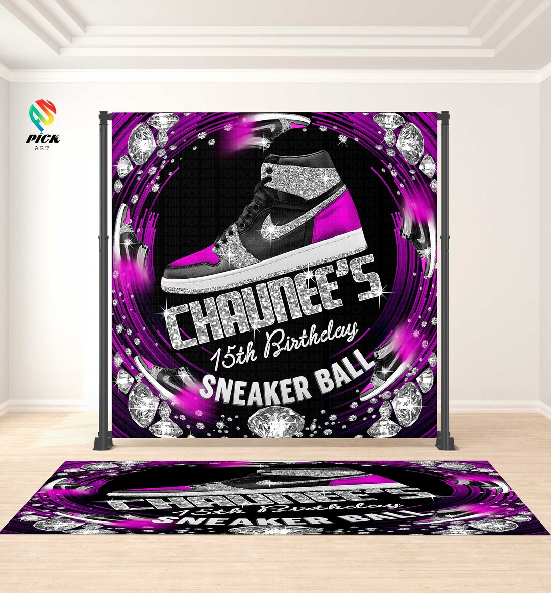 Editable Backdrop, Editable Banner, Red and Silver Party Backdrop ...